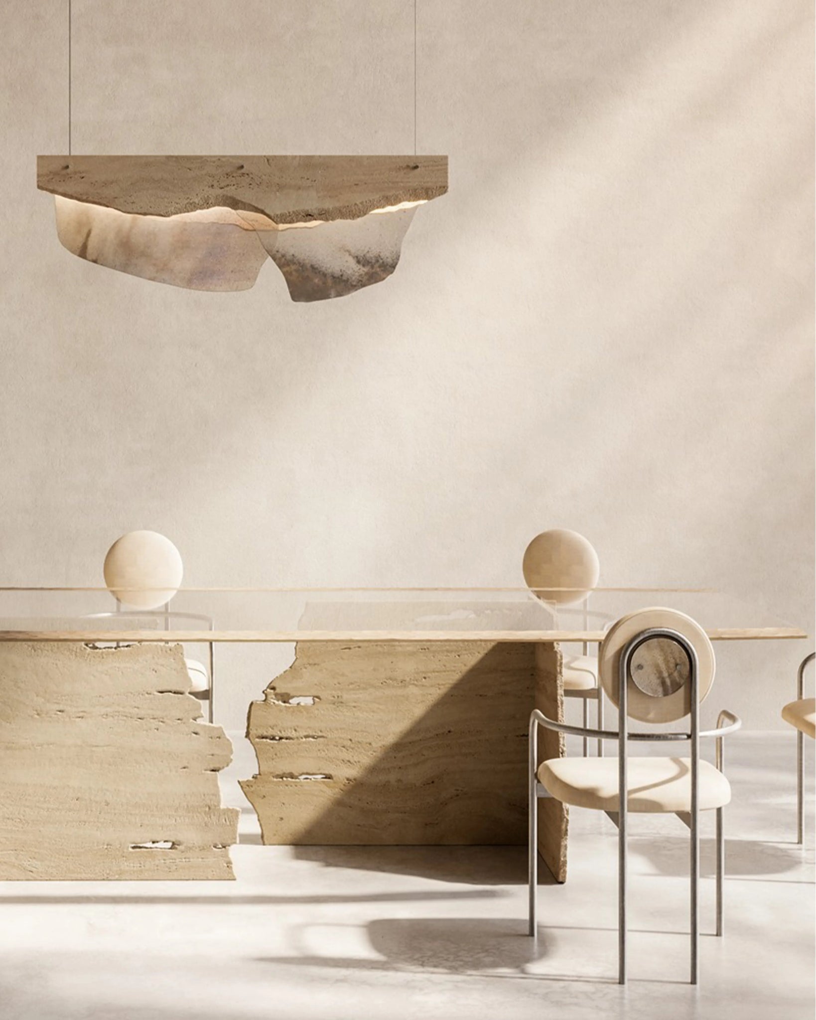 Aniene Table by Arte Veneziana – Luxury Italian Travertine & Glass ...