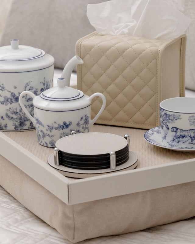 Enhance Your Home Decor with Gio-David Coasters Holder - Light Grey Set ...