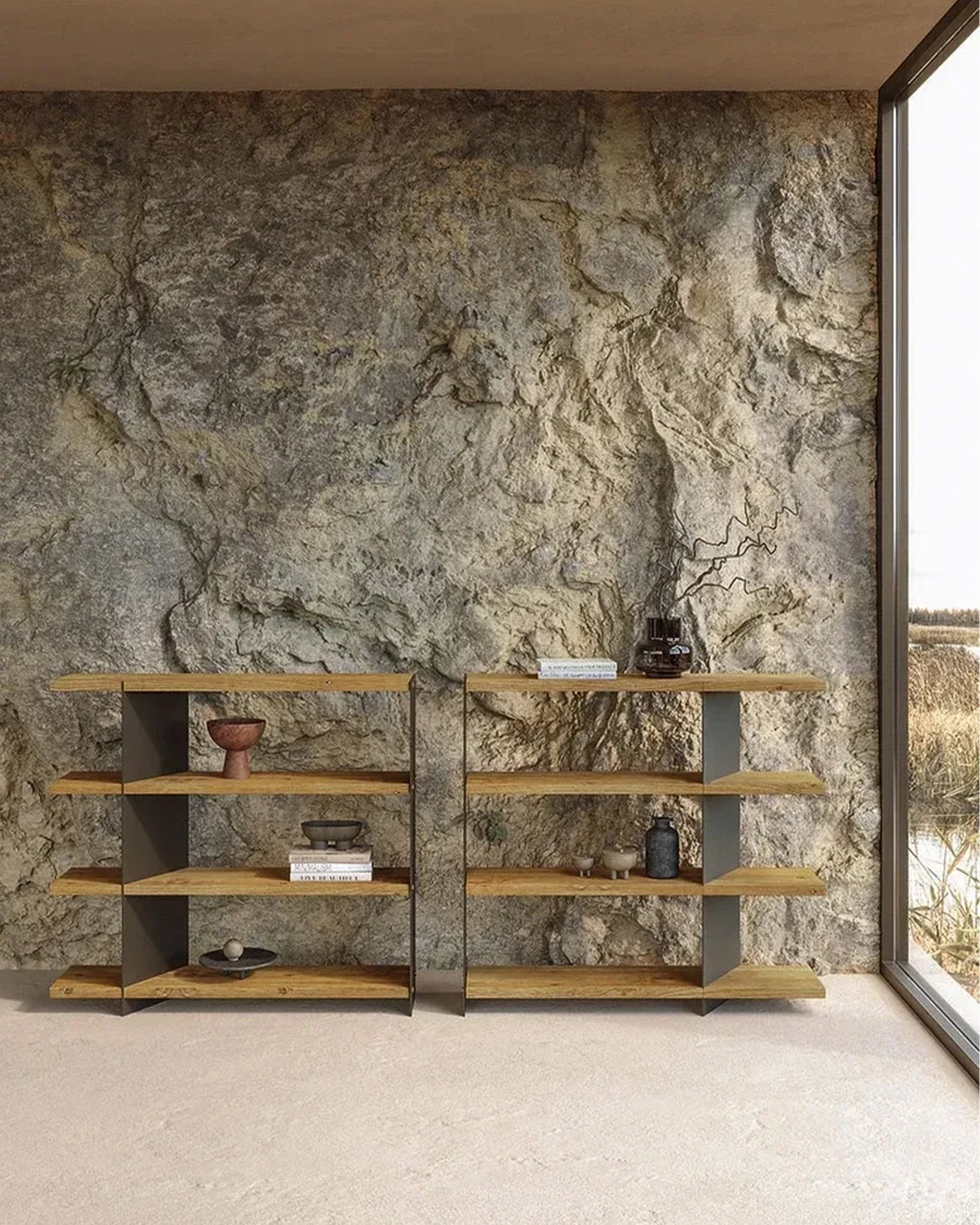 Graft Metal Bookcase – Wood & Metal Design by Naturedesign – Maison SIA