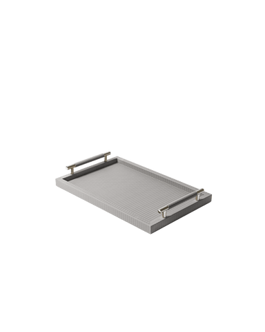 Light Grey Rectangular tray With Satin Gold Handles – Maison SIA