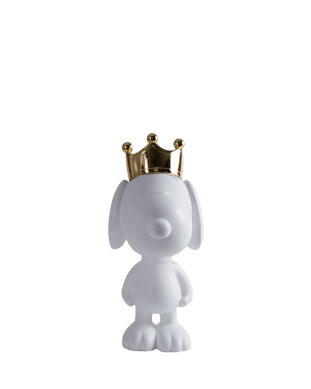 Exclusive: Snoopy Crown Sculpture in Matt White & Chromed Gold - Own a ...
