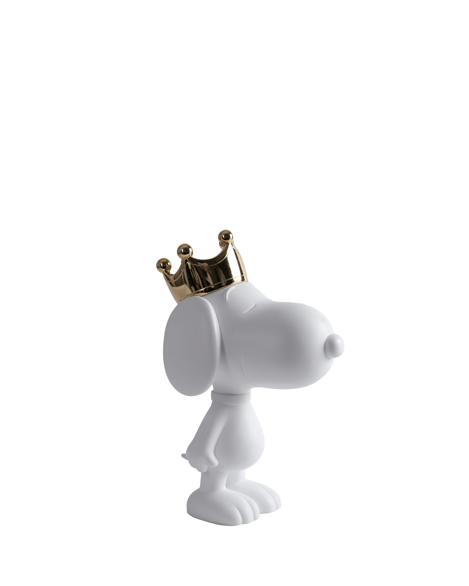 Exclusive: Snoopy Crown Sculpture in Matt White & Chromed Gold - Own a ...