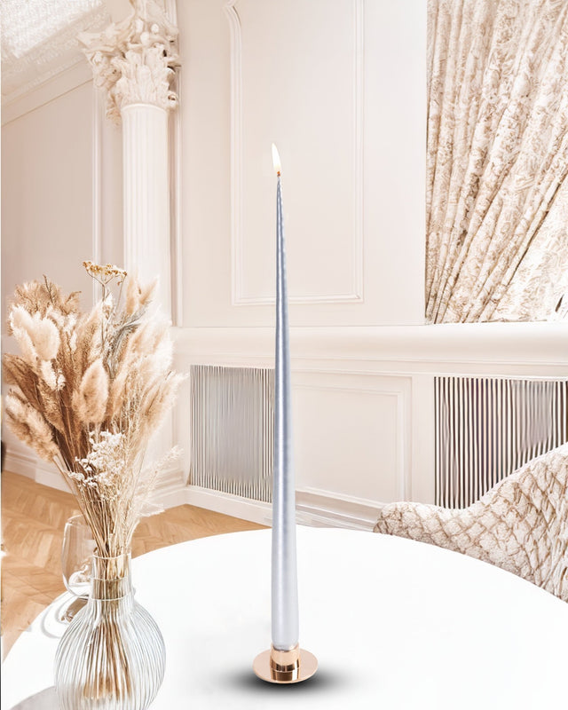 Taper Candle in Silver Metallic 42cm – Maison SIA